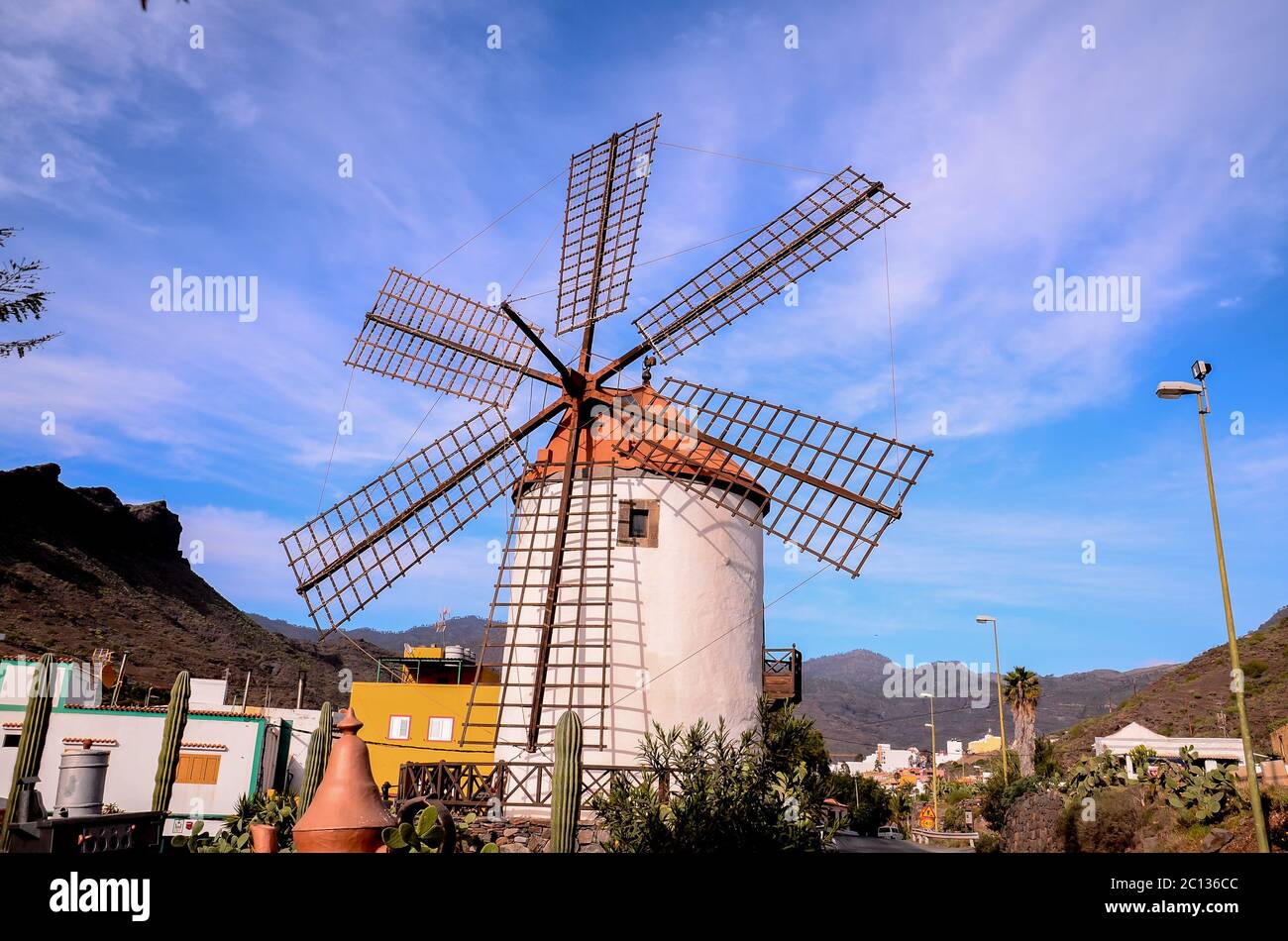 Vintage Wind Mill Stock Photo - Alamy