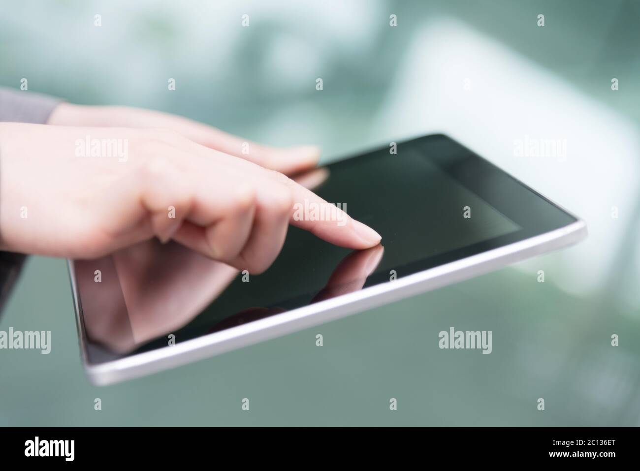 finger touch tablet Stock Photo - Alamy