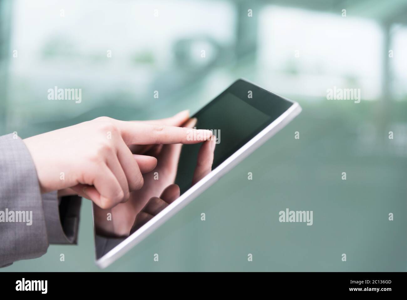 finger touch tablet Stock Photo - Alamy