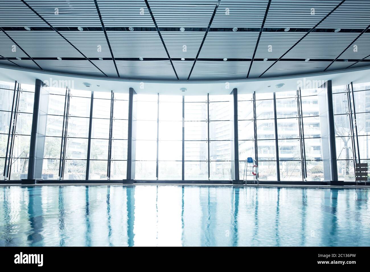 bright indoors swimming pool Stock Photo - Alamy