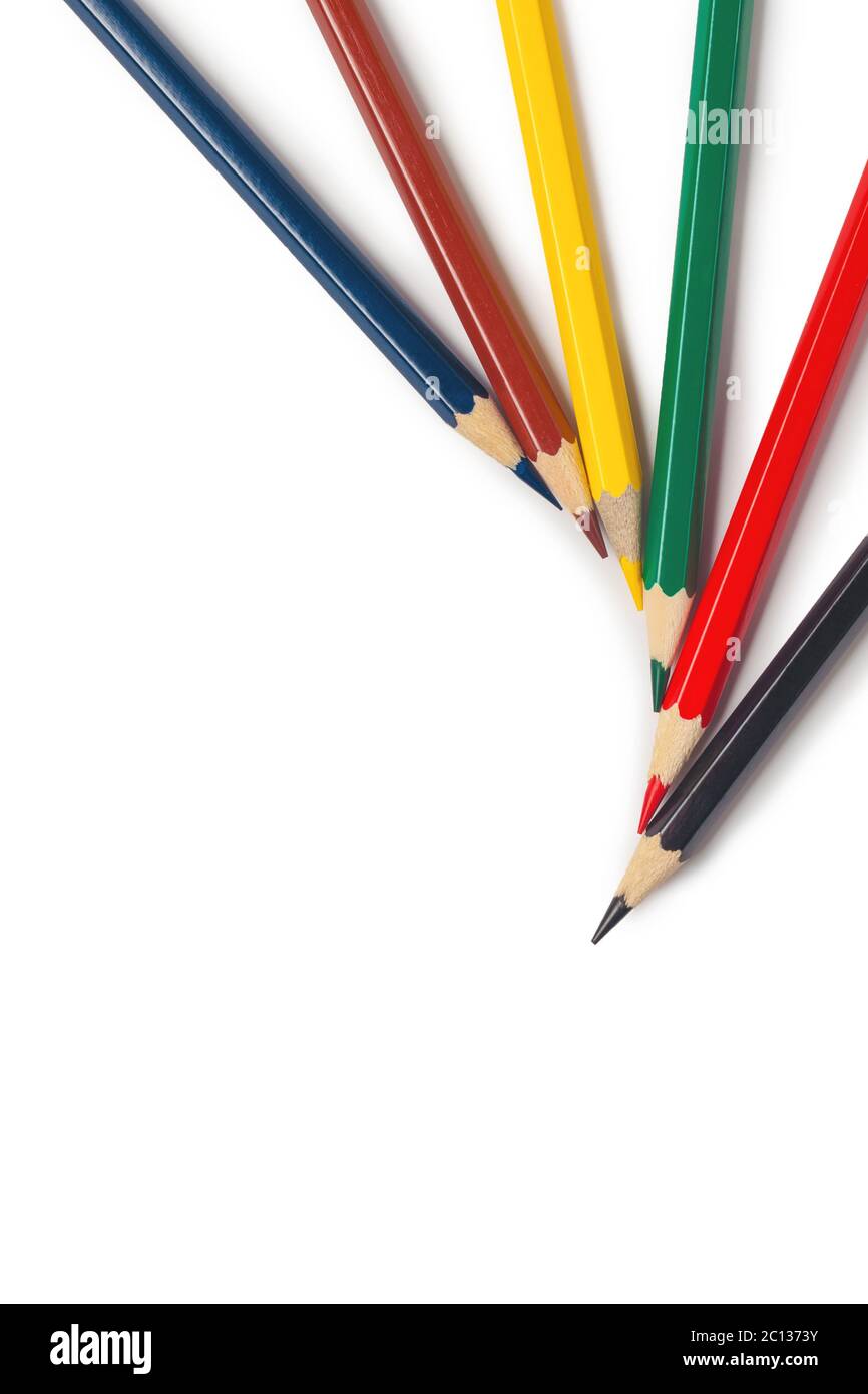Color pencil with copy space isolated on white background Stock Photo ...