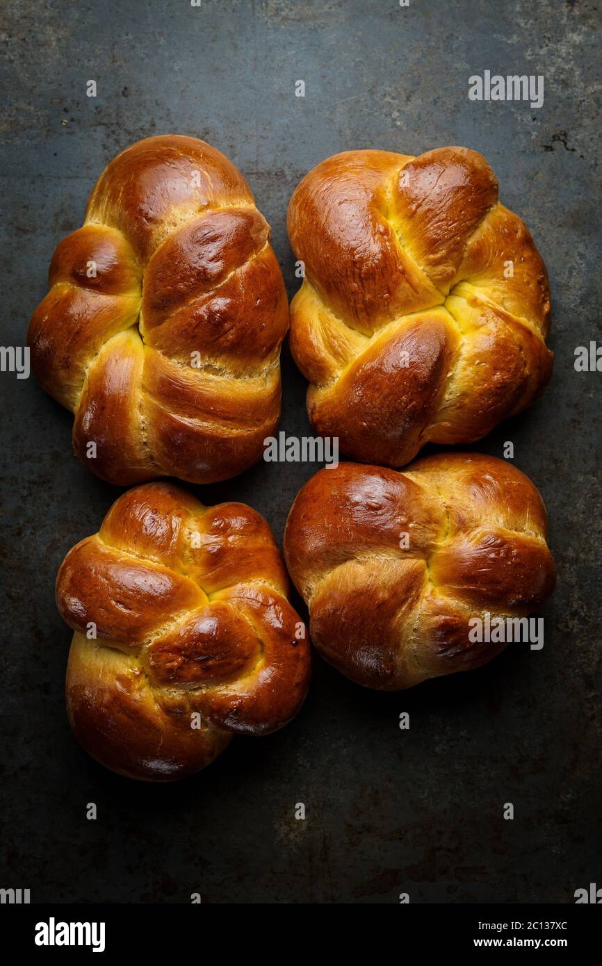 Homemade challah bread rolls Stock Photo - Alamy
