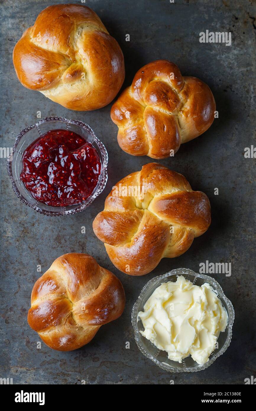 Homemade challah bread rolls Stock Photo - Alamy