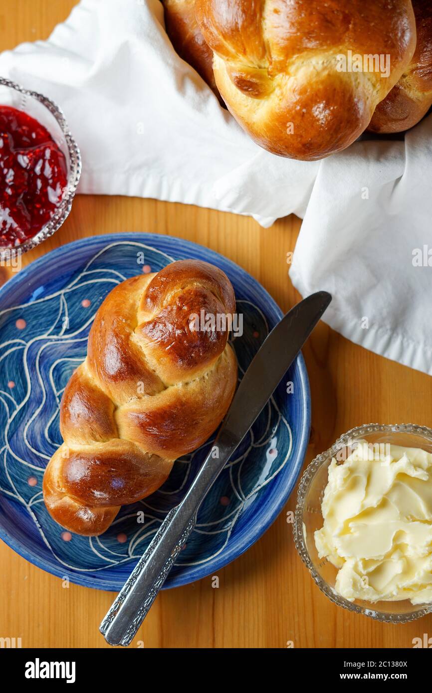 Homemade challah bread rolls Stock Photo - Alamy