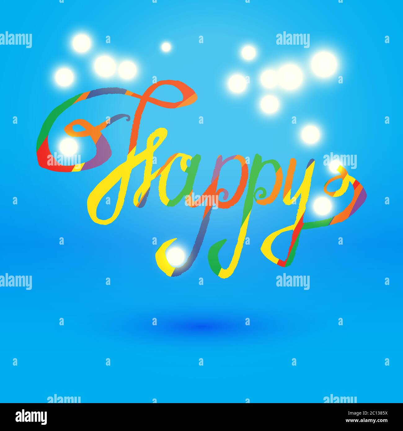 Happy lettering word illustration Stock Photo - Alamy