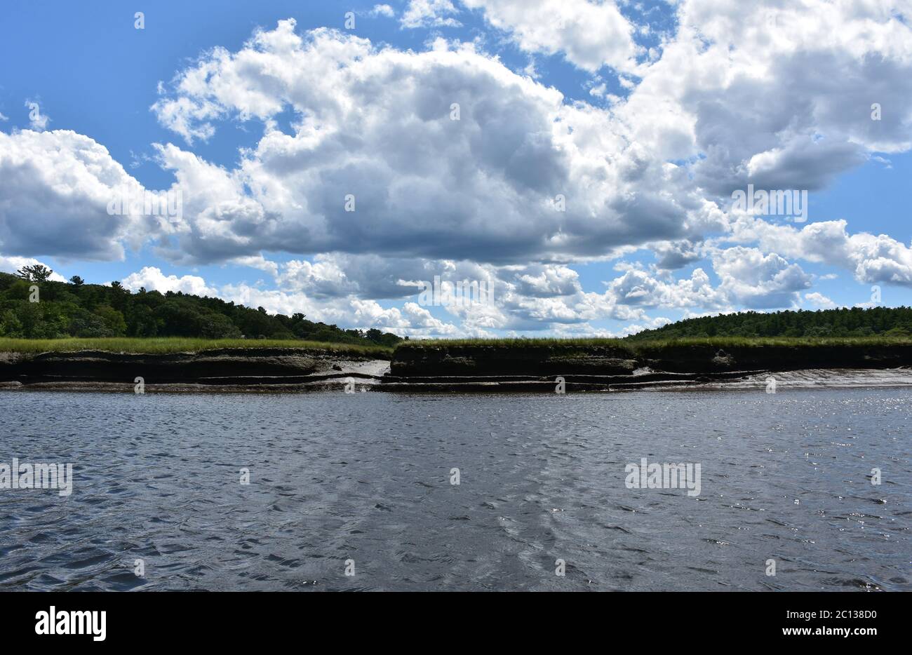 Beautiful tidal landscape with a marsh and river Stock Photo - Alamy