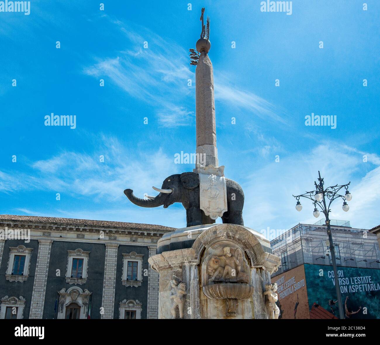 Elephant Fountain, Piazza del Duomo, Catania, Sicily, Italy Stock Photo ...