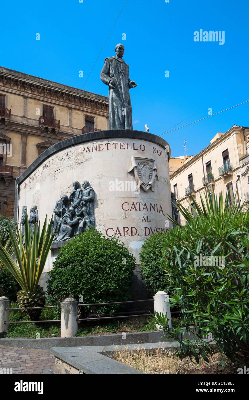Monument of Cardinal Giuseppe Benedetto Dusmet in Catania, Sicily ...