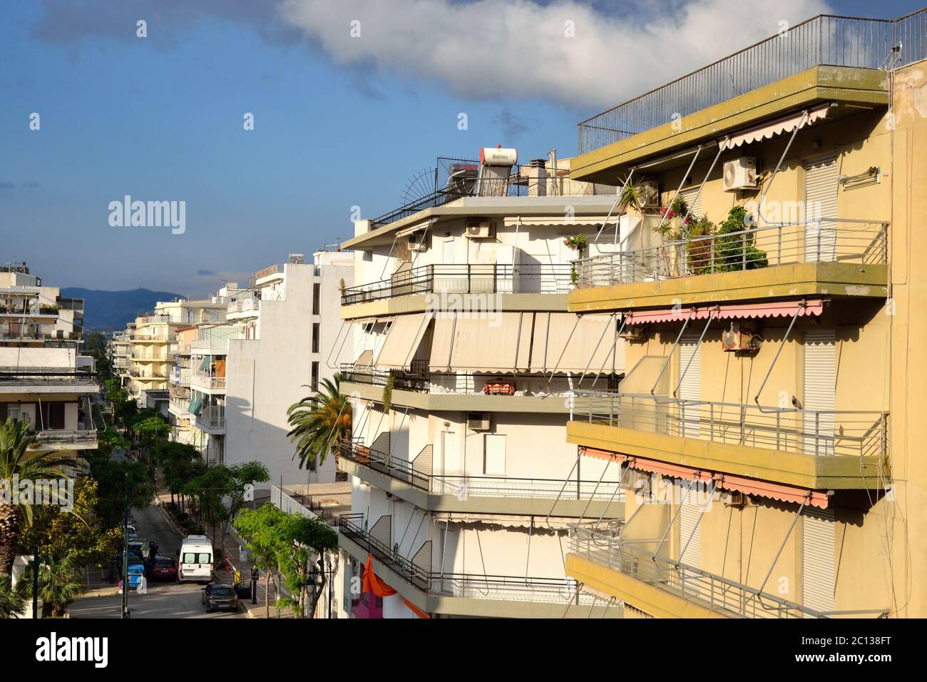 Street in Loutraki Stock Photo - Alamy
