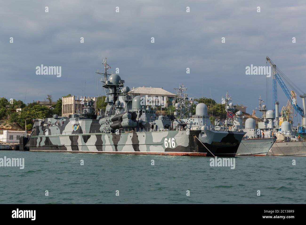 Missile hovercraft Samum 616. Sevastopol naval base of the Black Sea ...