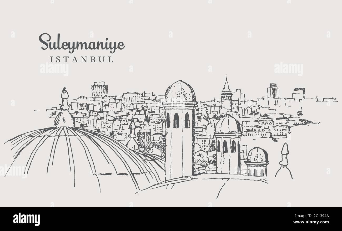 Istanbul from galata tower Stock Vector Images - Alamy