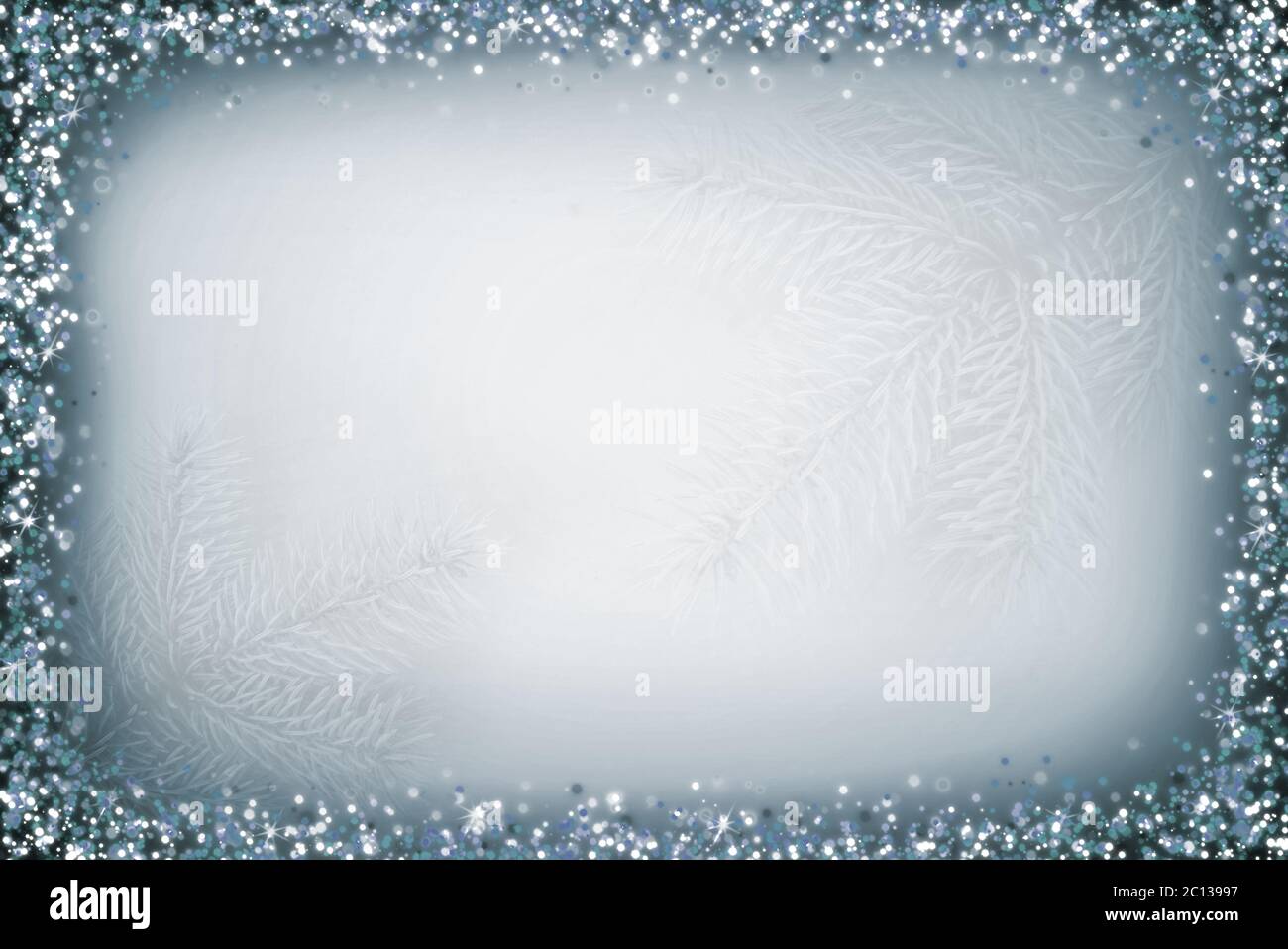 Christmas background with gray abstract frame Stock Photo - Alamy