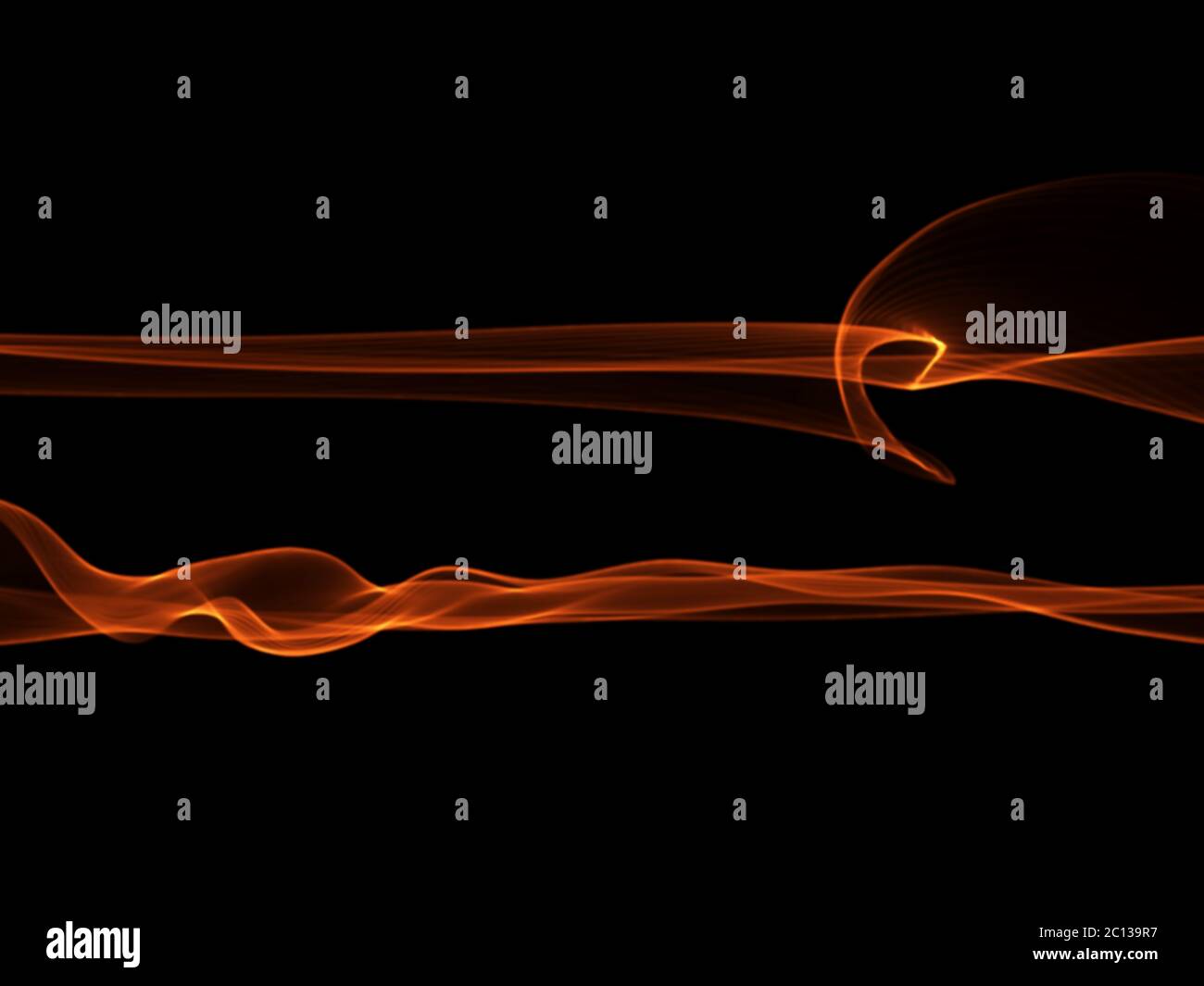 Set of abstract red smoke fire brushes over black background. Wavy ...