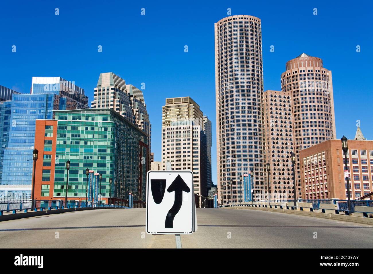 Moakley Bridge, Fort Point Channel,Boston, Massachusetts, USA Stock ...