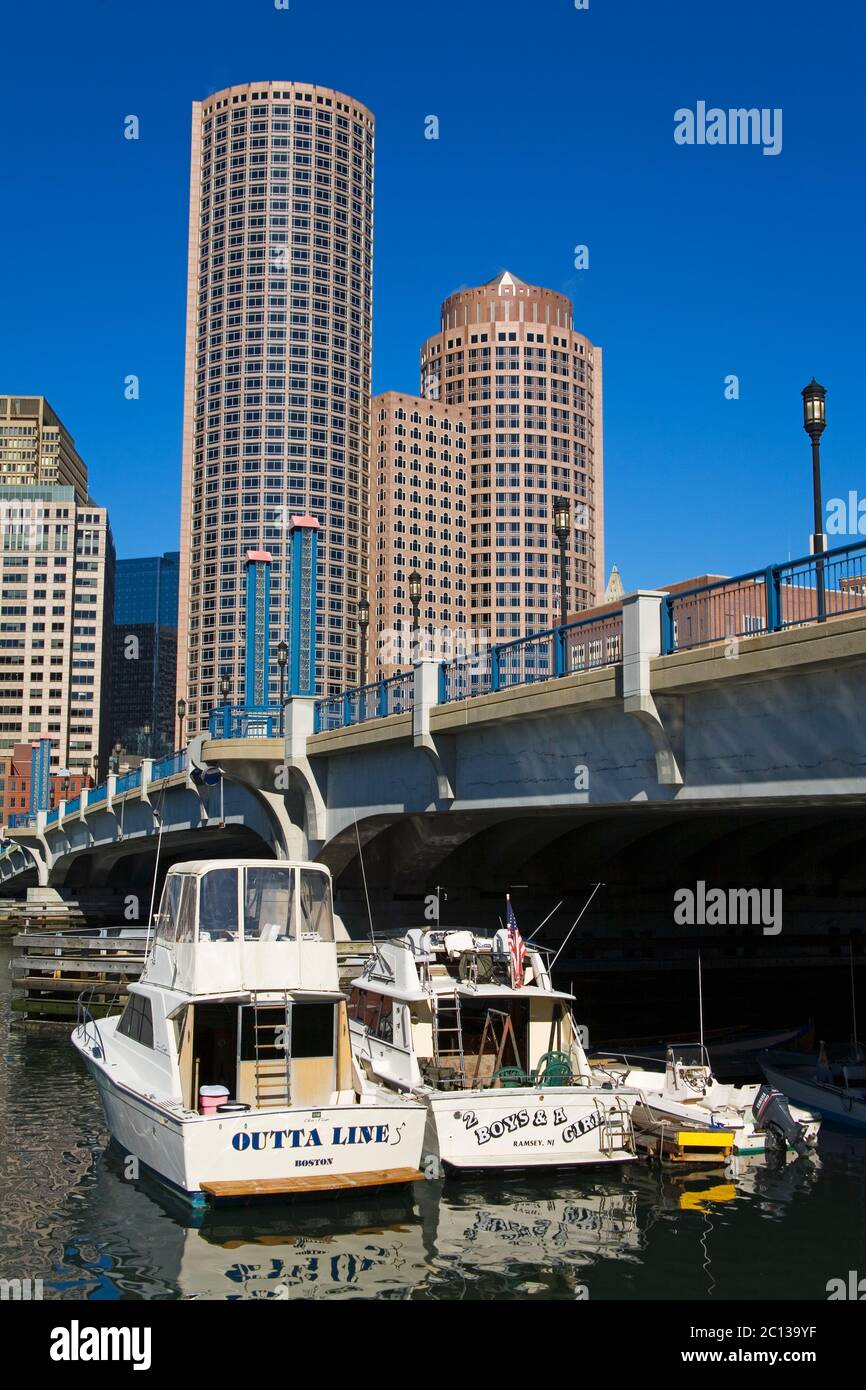 International Place Towers & Moakley Bridge, Fort Point Channel, Boston ...