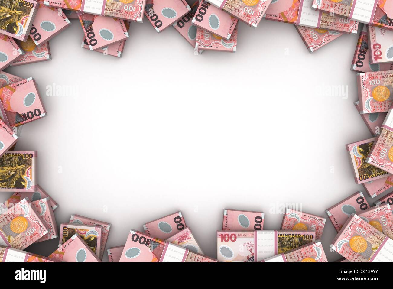 Frame with New Zealand Dollar (Isolated on white background Stock Photo ...