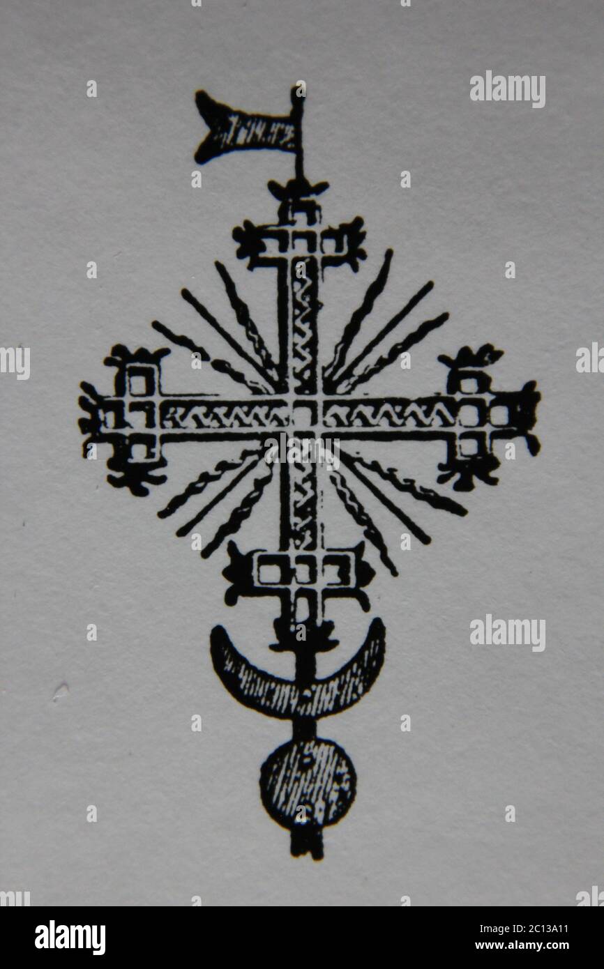 Fine 70s vintage black and white photography of the Christian cross ...