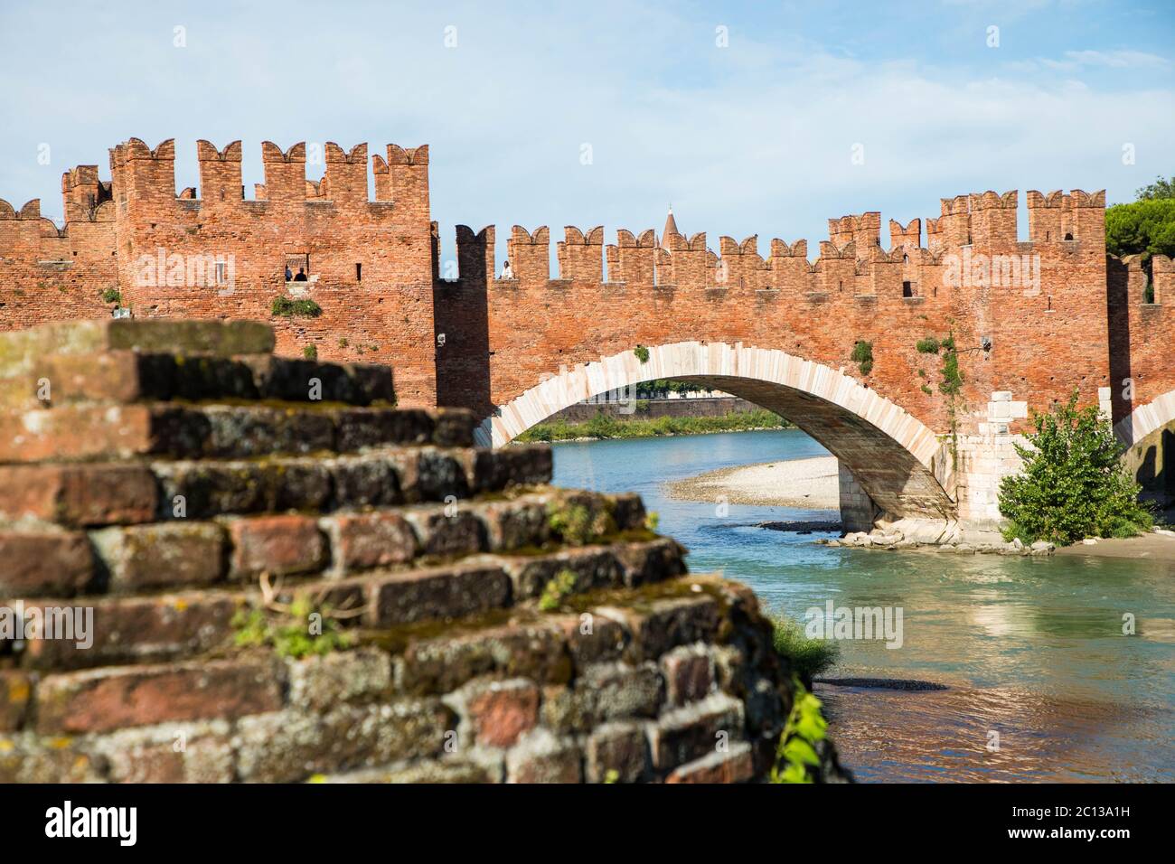 The Scaliger Bridge in Verona, Italy Stock Photo - Alamy