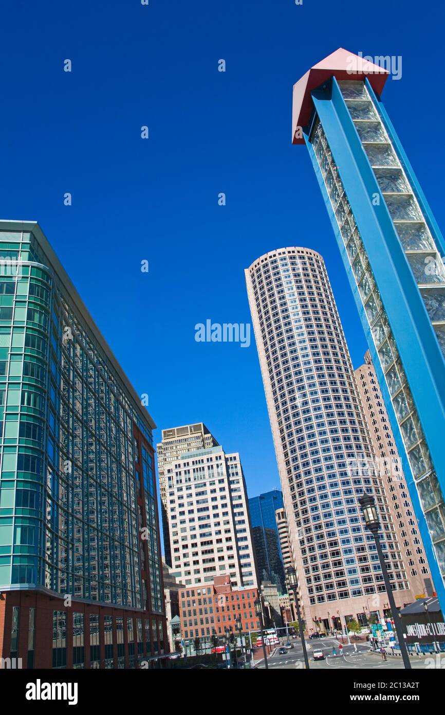 Moakley Bridge, Fort Point Channel, Boston, Massachusetts, USA Stock ...