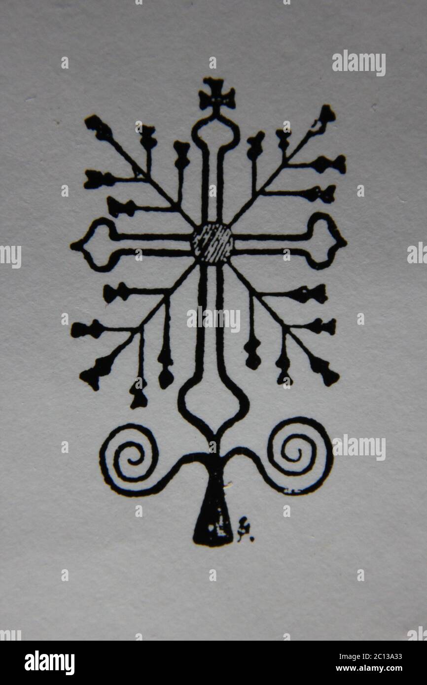 Fine 70s vintage black and white photography of the Christian cross ...