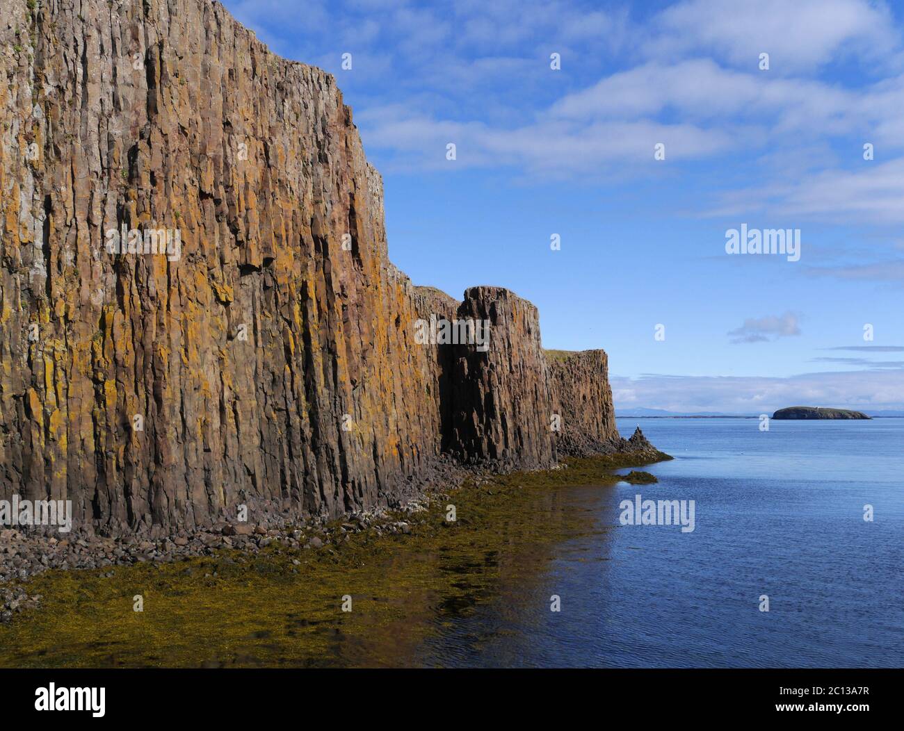 Columnar jointed basalt in Stykkisholmur, Snaefellsnes, Iceland Stock ...