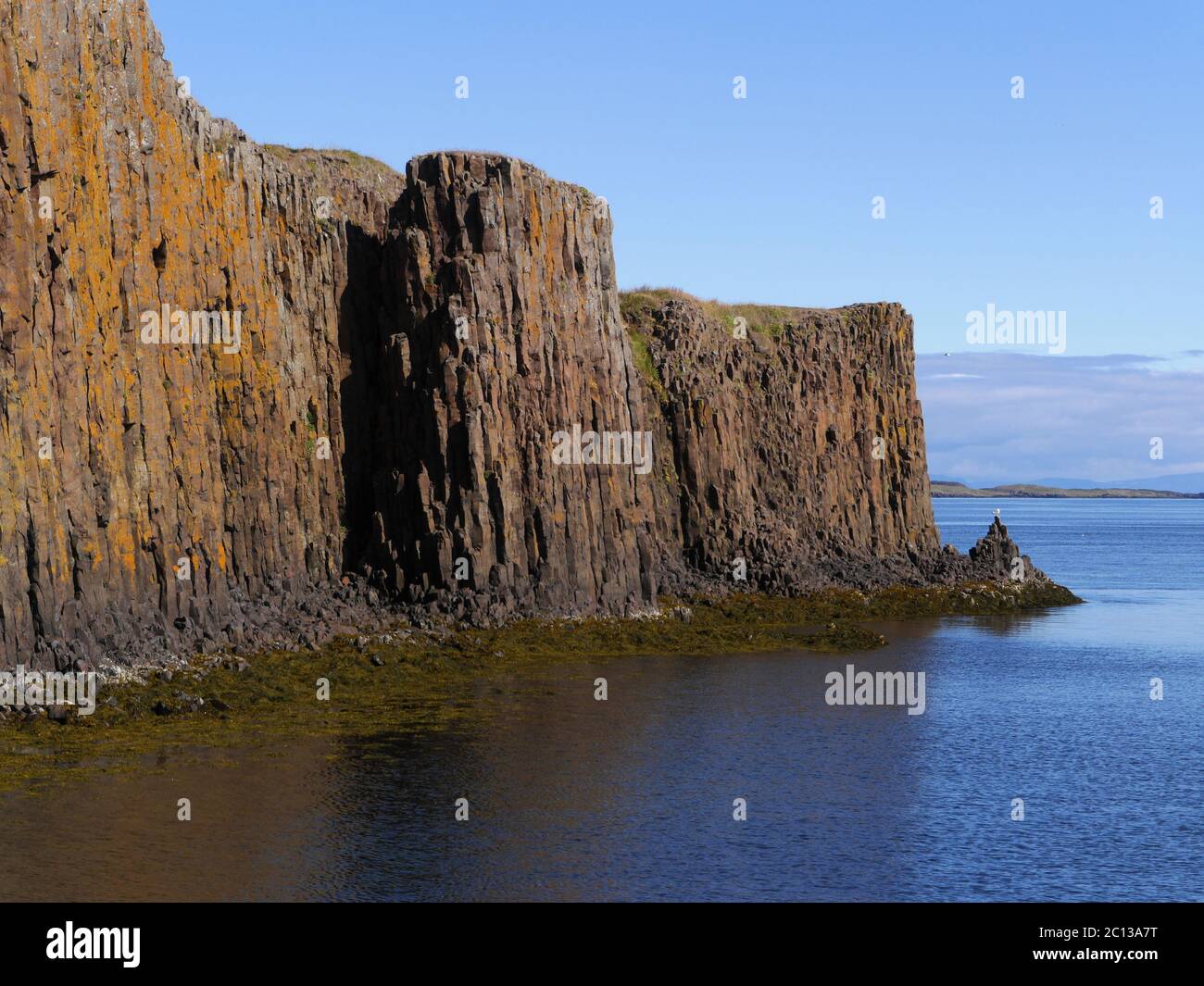 Columnar jointed basalt in Stykkisholmur, Snaefellsnes, Iceland Stock ...