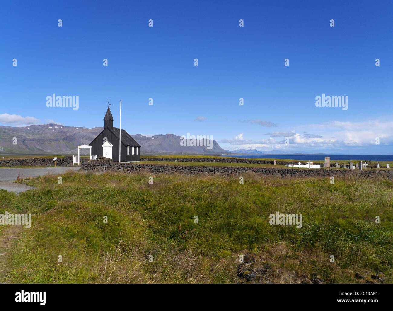 The famous black church at Budir on the Snaefellsnes Peninsula in ...