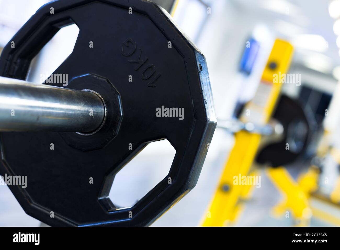 equipment for power exercise in modern gym Stock Photo - Alamy