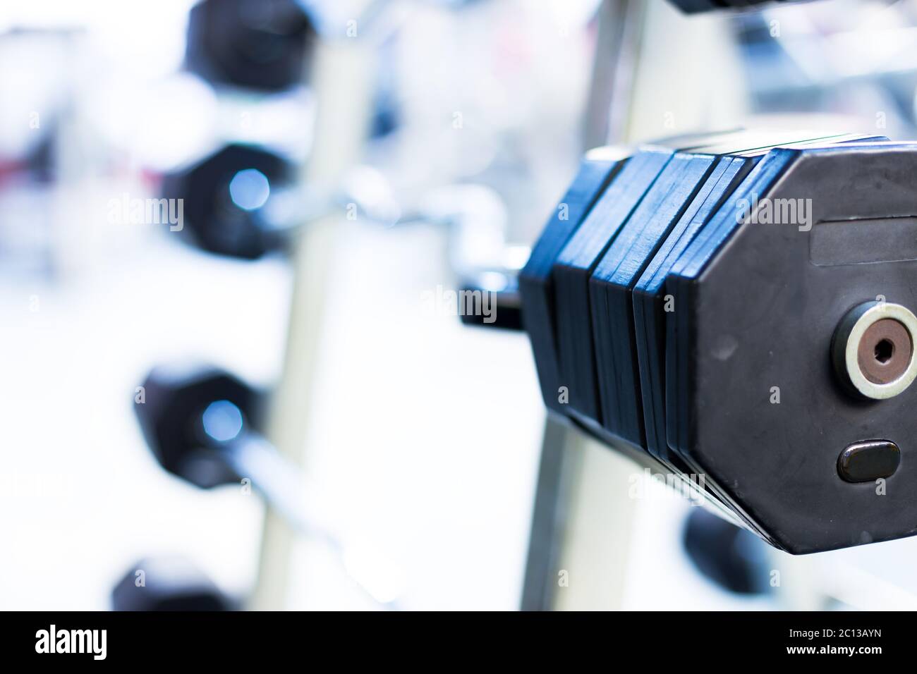 equipment for power exercise in modern gym Stock Photo - Alamy