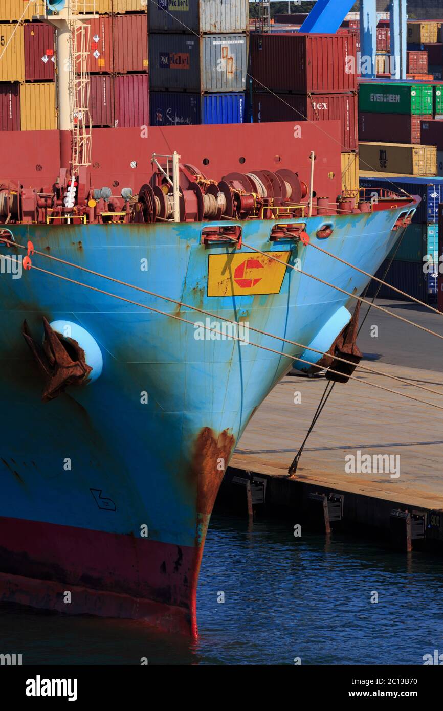 Container Ship, Boston, Massachusettes, New England, USA Stock Photo ...