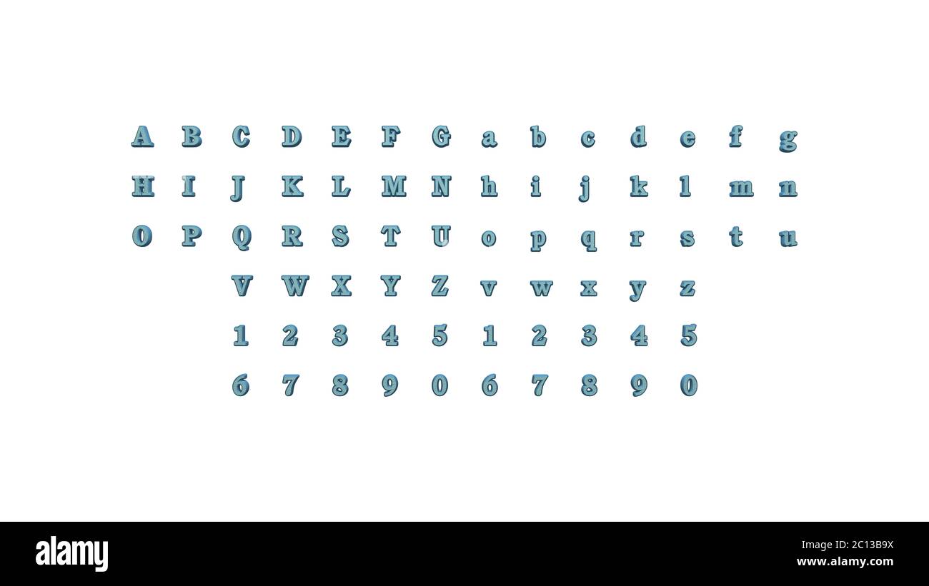 3D illustration of by individual letters on a wall of white background ...