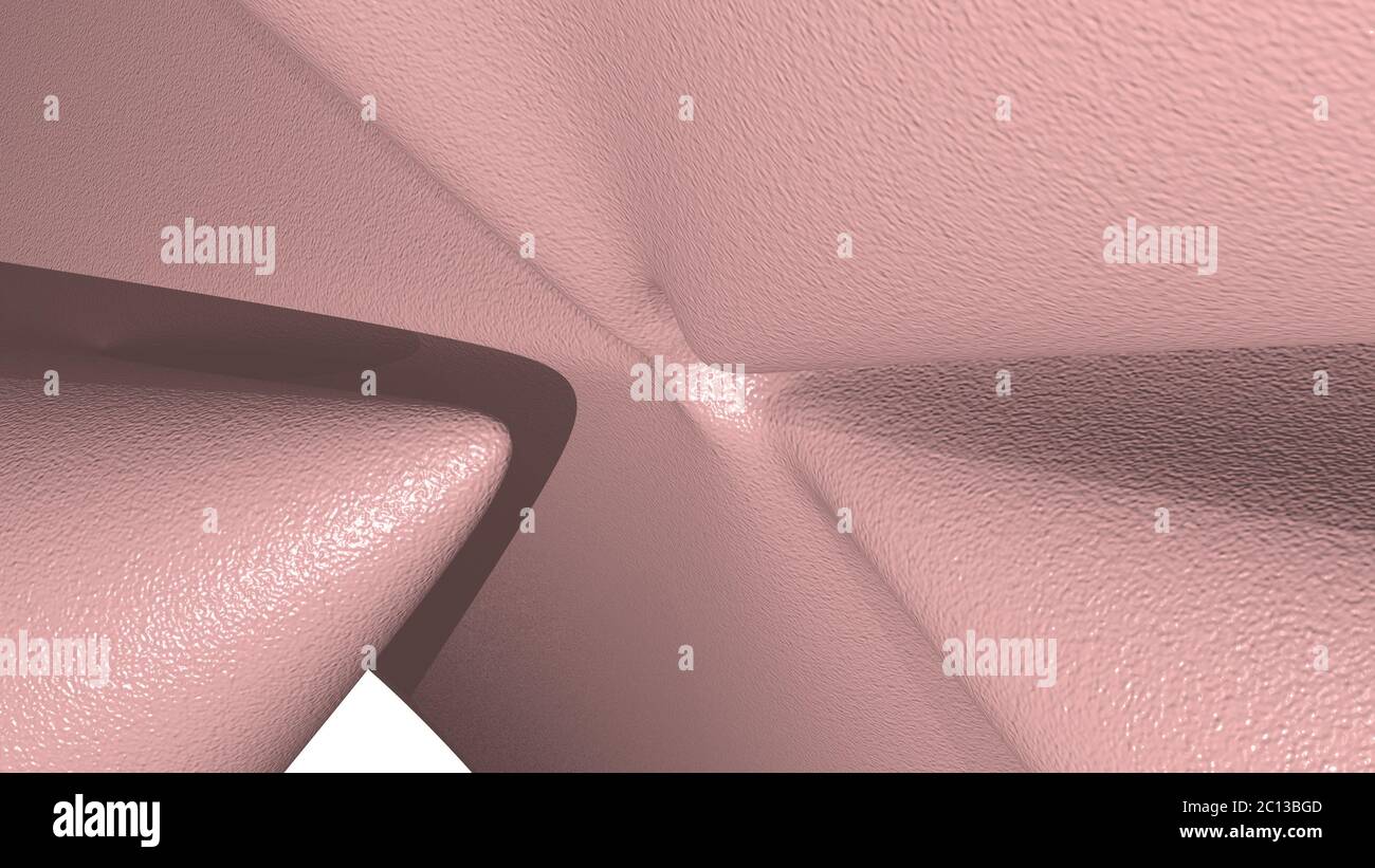 3D illustration of a geometrical shape of LIGHT CORAL color on a white ...