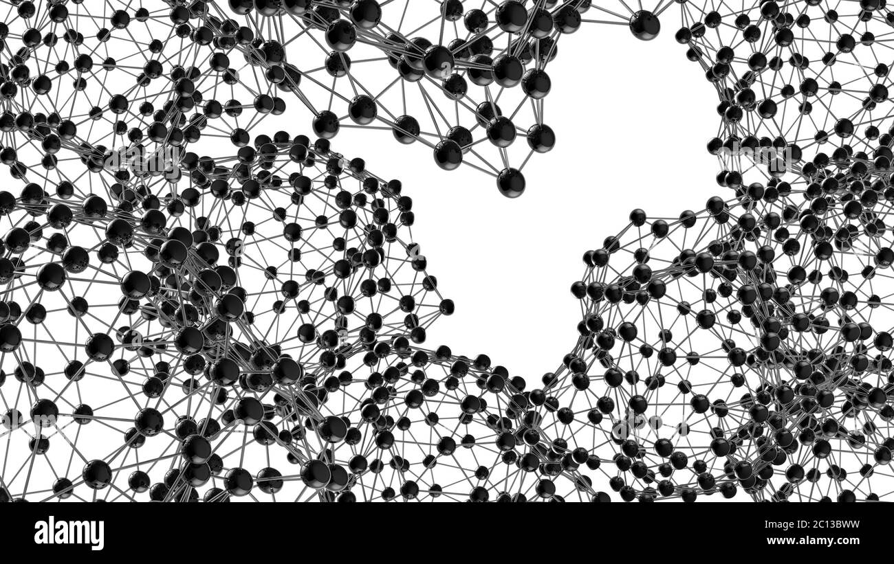 Molecular geometric chaos abstract structure. Science technology ...