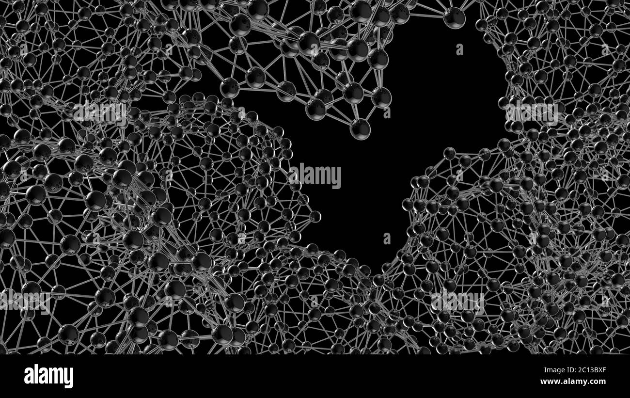 Molecular geometric chaos abstract structure. Science technology ...