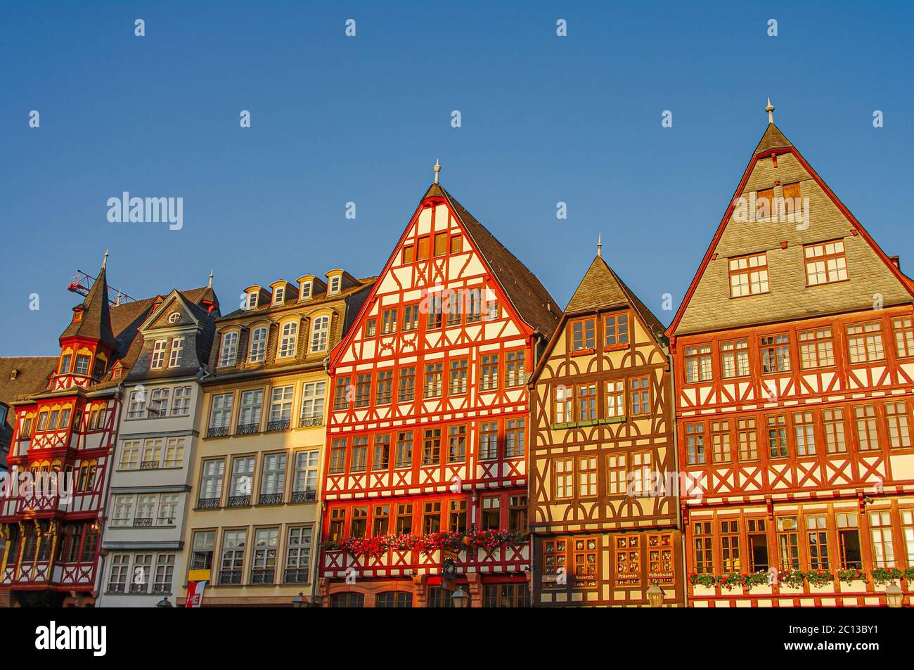 Traditional German old half-timbered houses (fachwerk) at historical ...