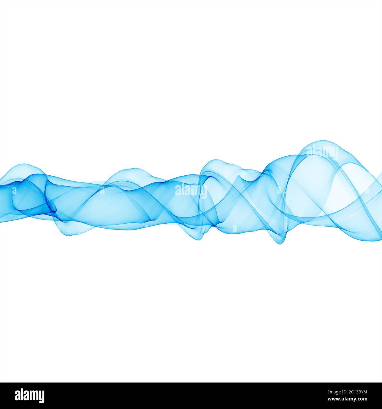 abstract blue wavy smoke flame isolated over white background Stock ...