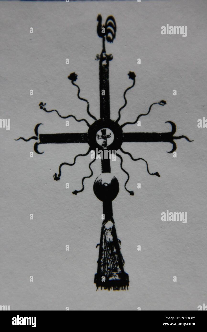 Fine 70s vintage black and white photography of the Christian cross ...
