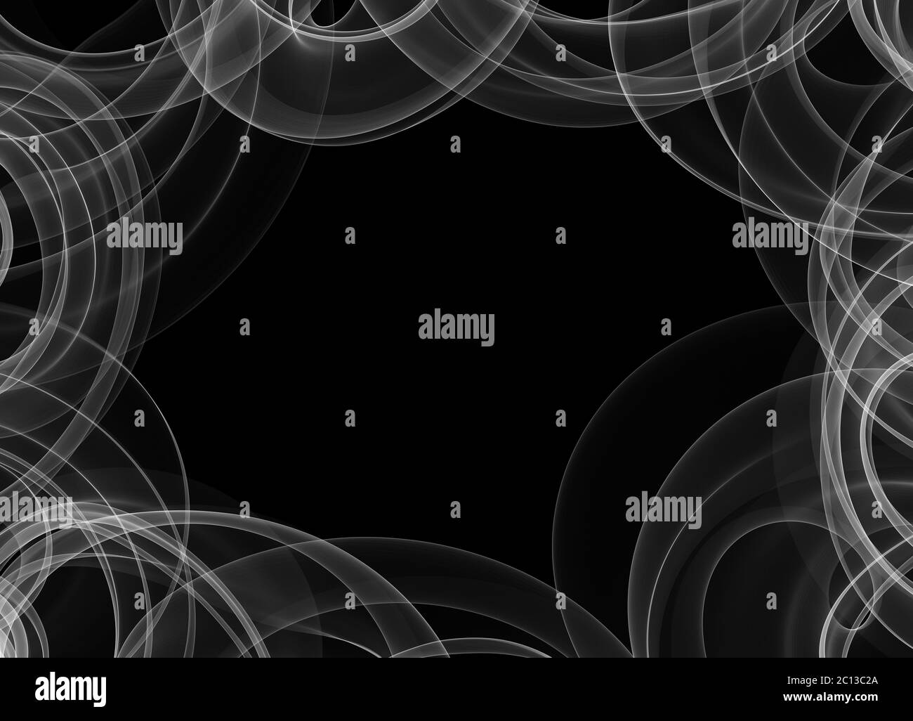 abstract white flame smoke frame over black background with copyspace ...