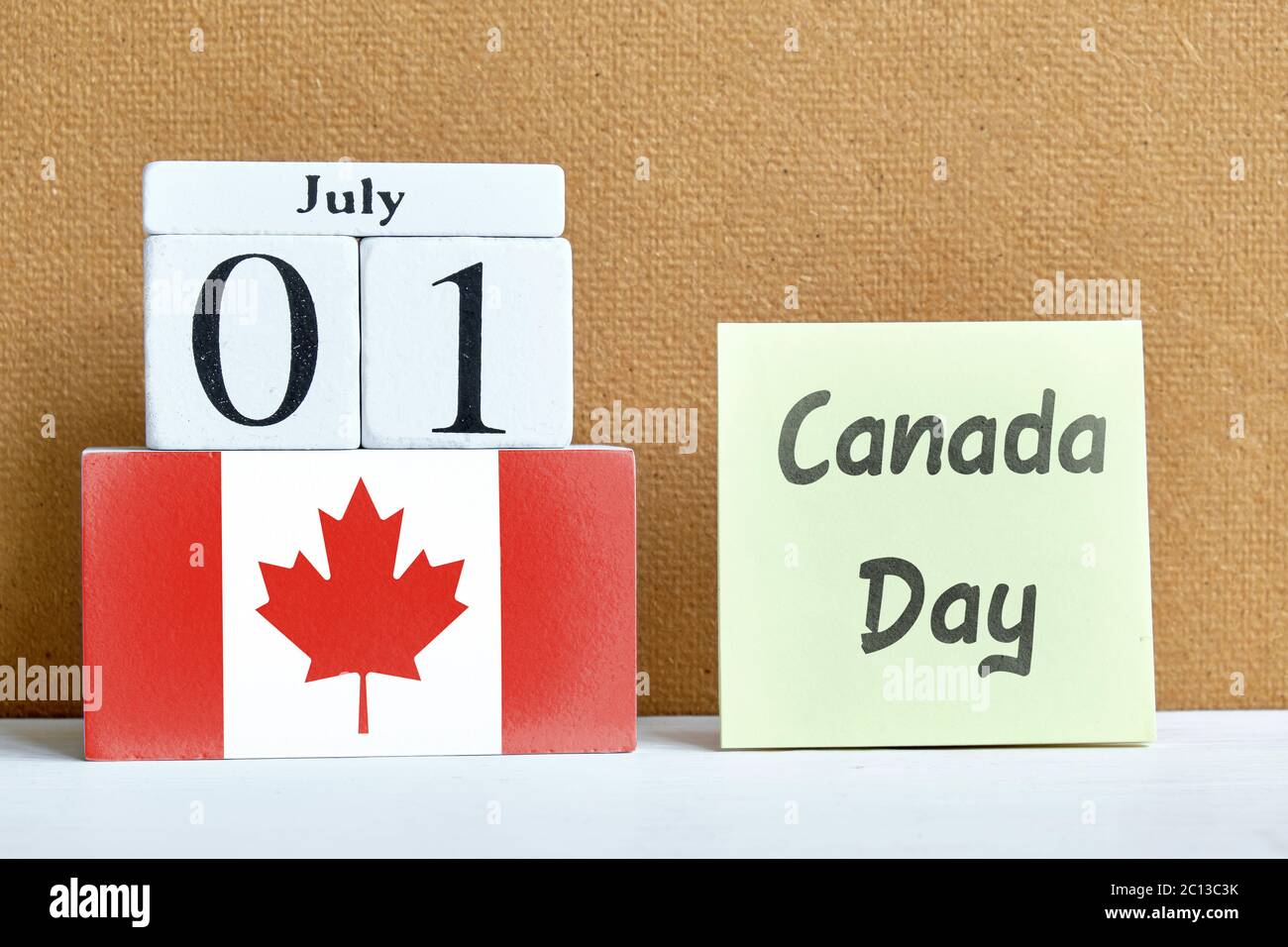 1st july canada Day first of month calendar concept on wooden blocks ...