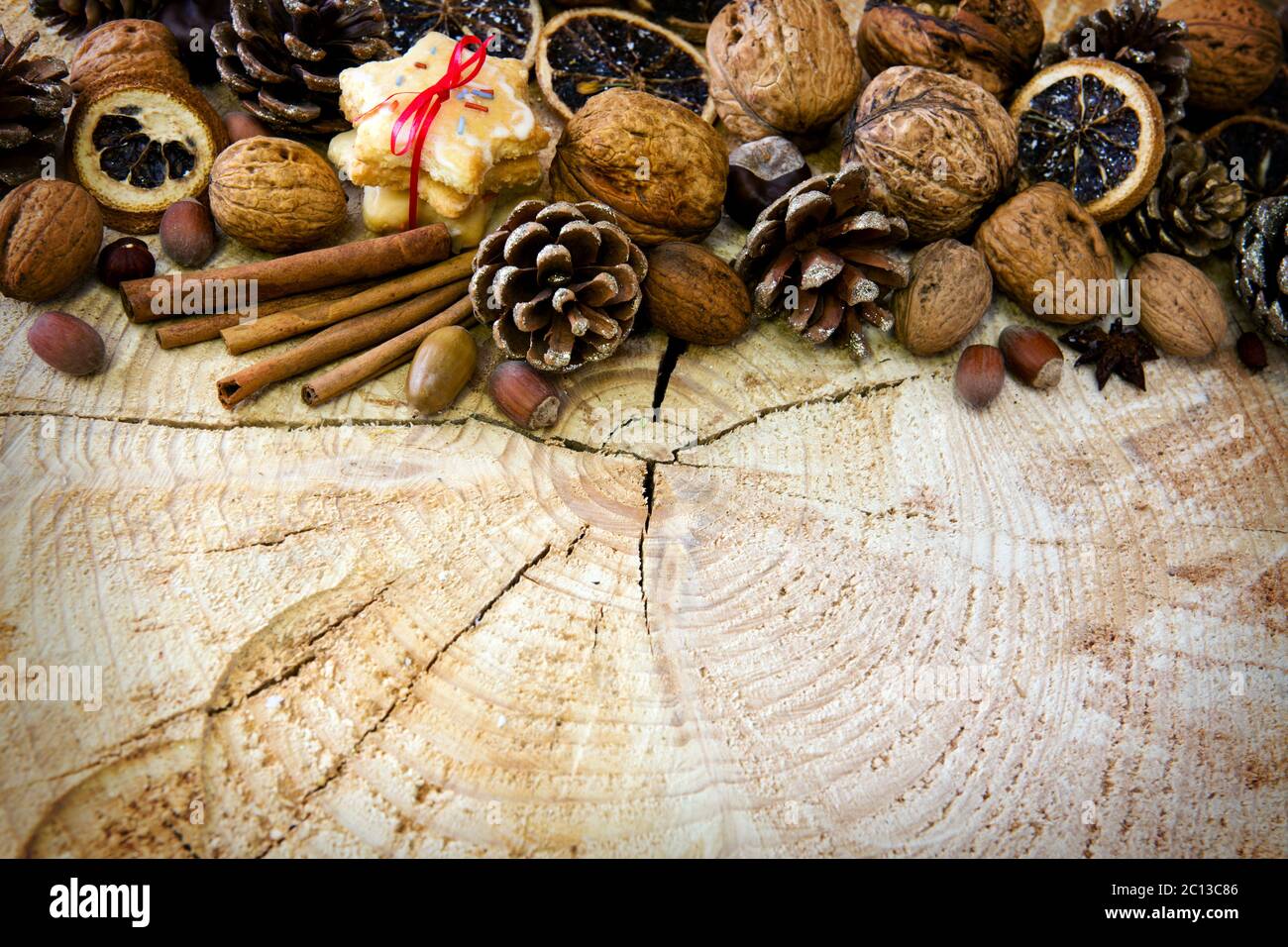 Christmas cookies and different nuts Stock Photo - Alamy