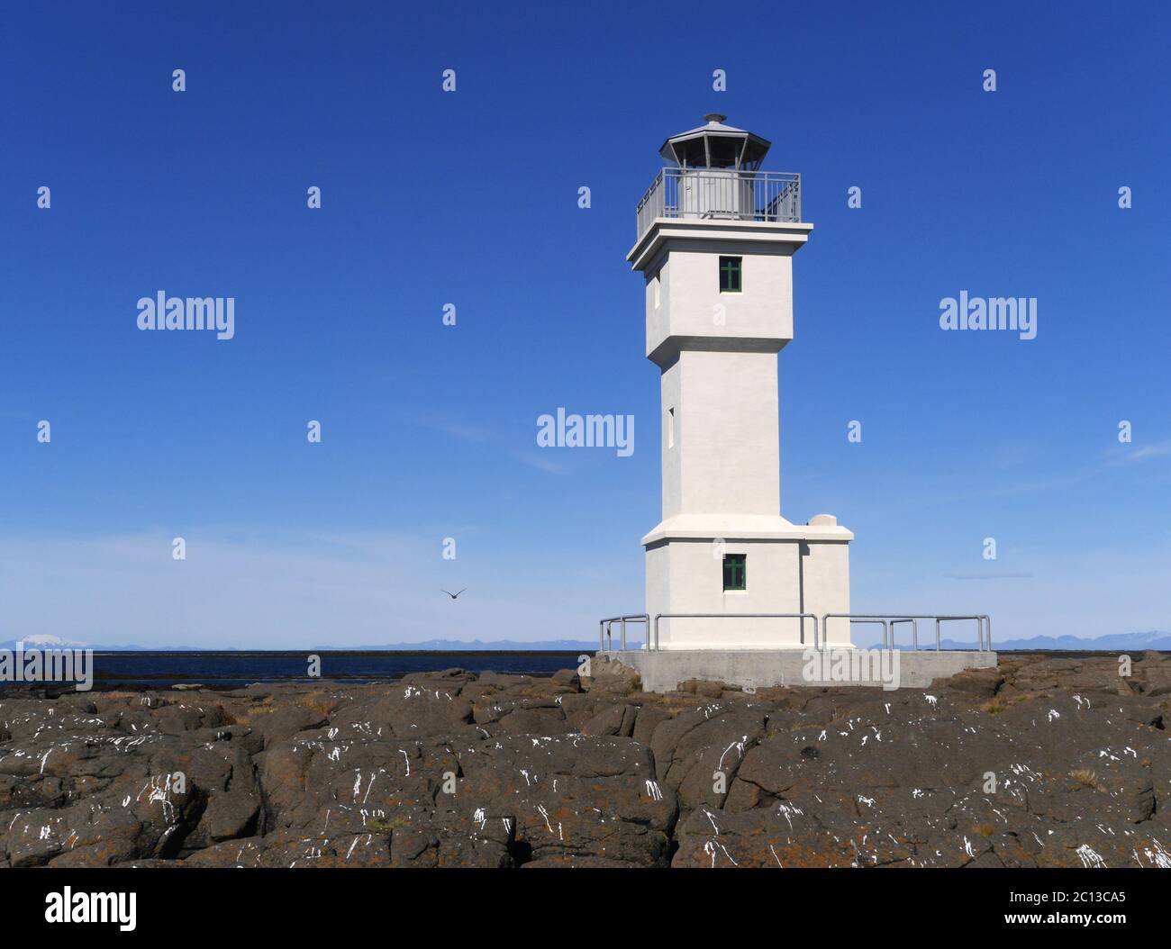 The old lighthouse of Akranes at the west coast of Iceland Stock Photo ...