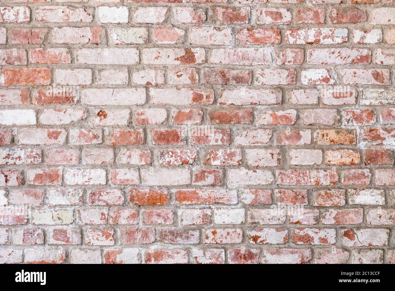 Texture of old rustic brick wall painted with white Stock Photo - Alamy