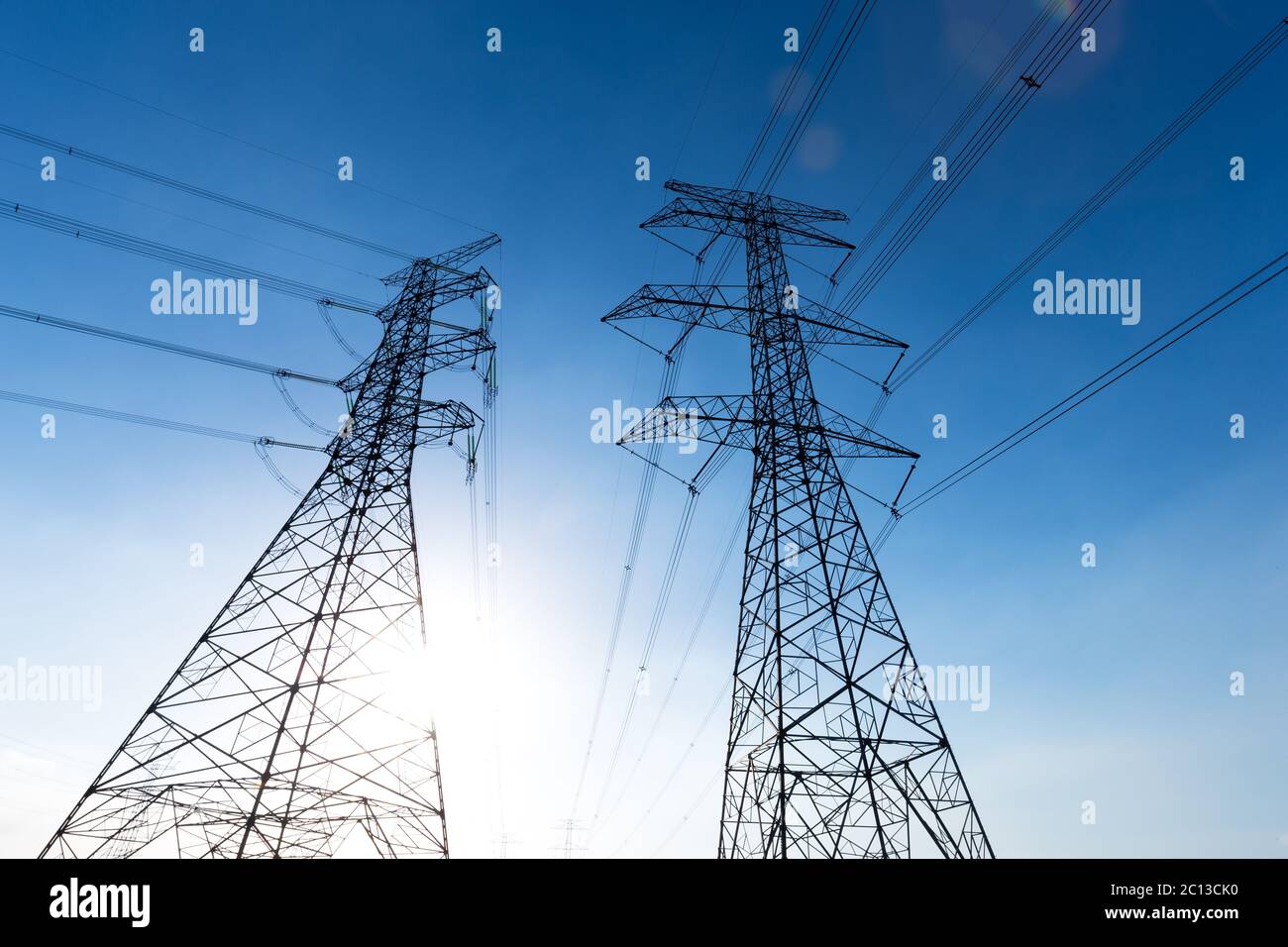 Field of pylons hi-res stock photography and images - Alamy