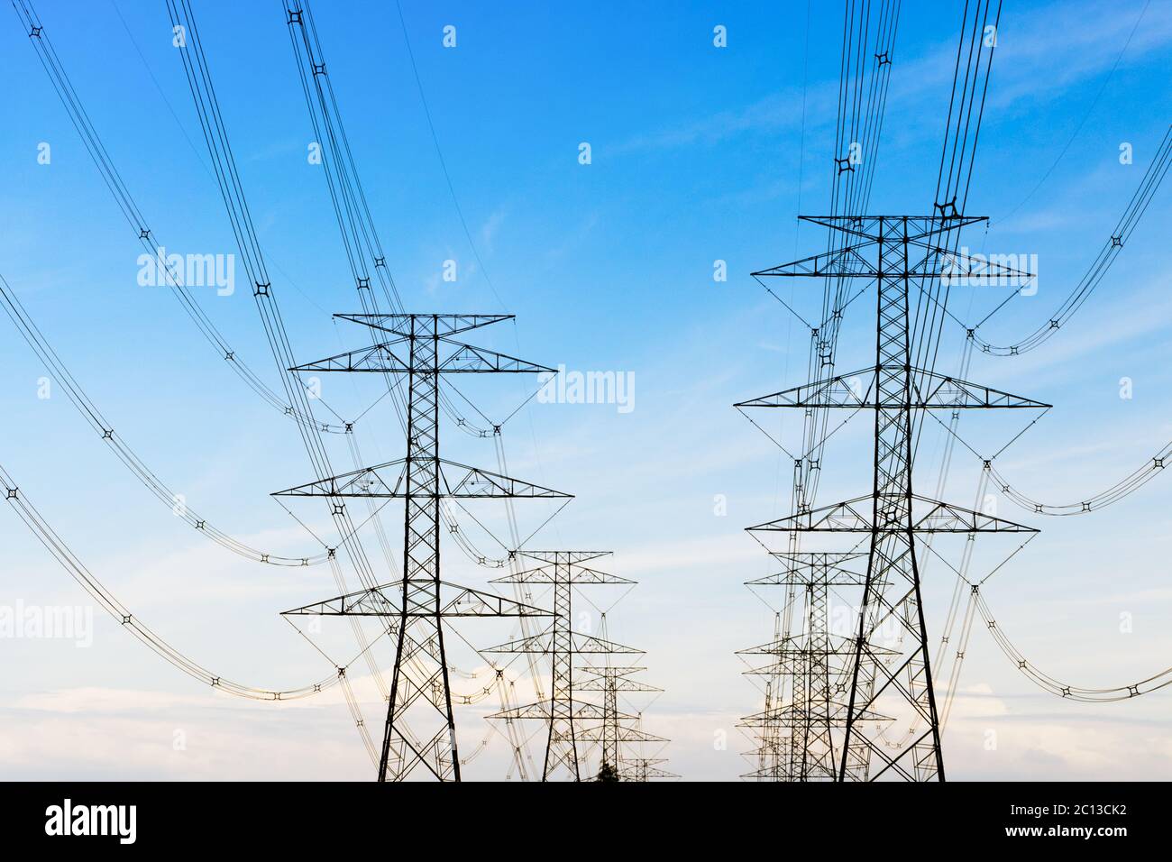 Field of pylons hi-res stock photography and images - Alamy
