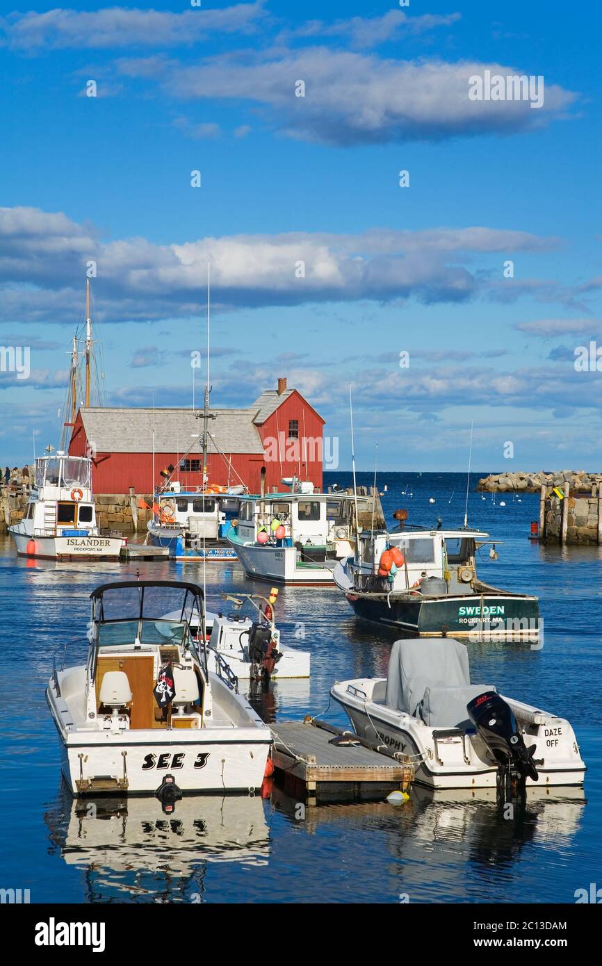 Rockport Harbor, Cape Ann, Greater Boston Area, Massachusetts, USA ...