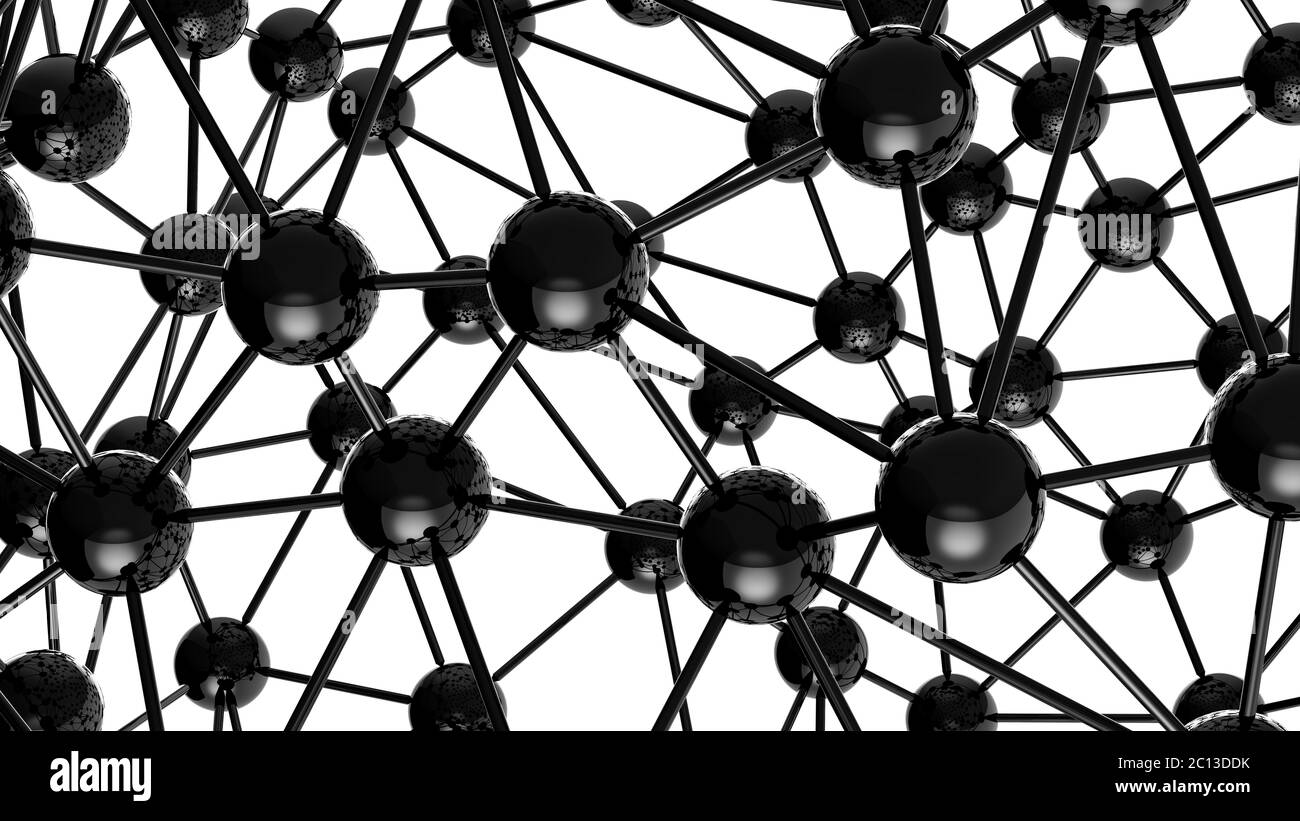 Black Molecular Geometric Chaos Abstract Structure Science Technology Network Connection Hi