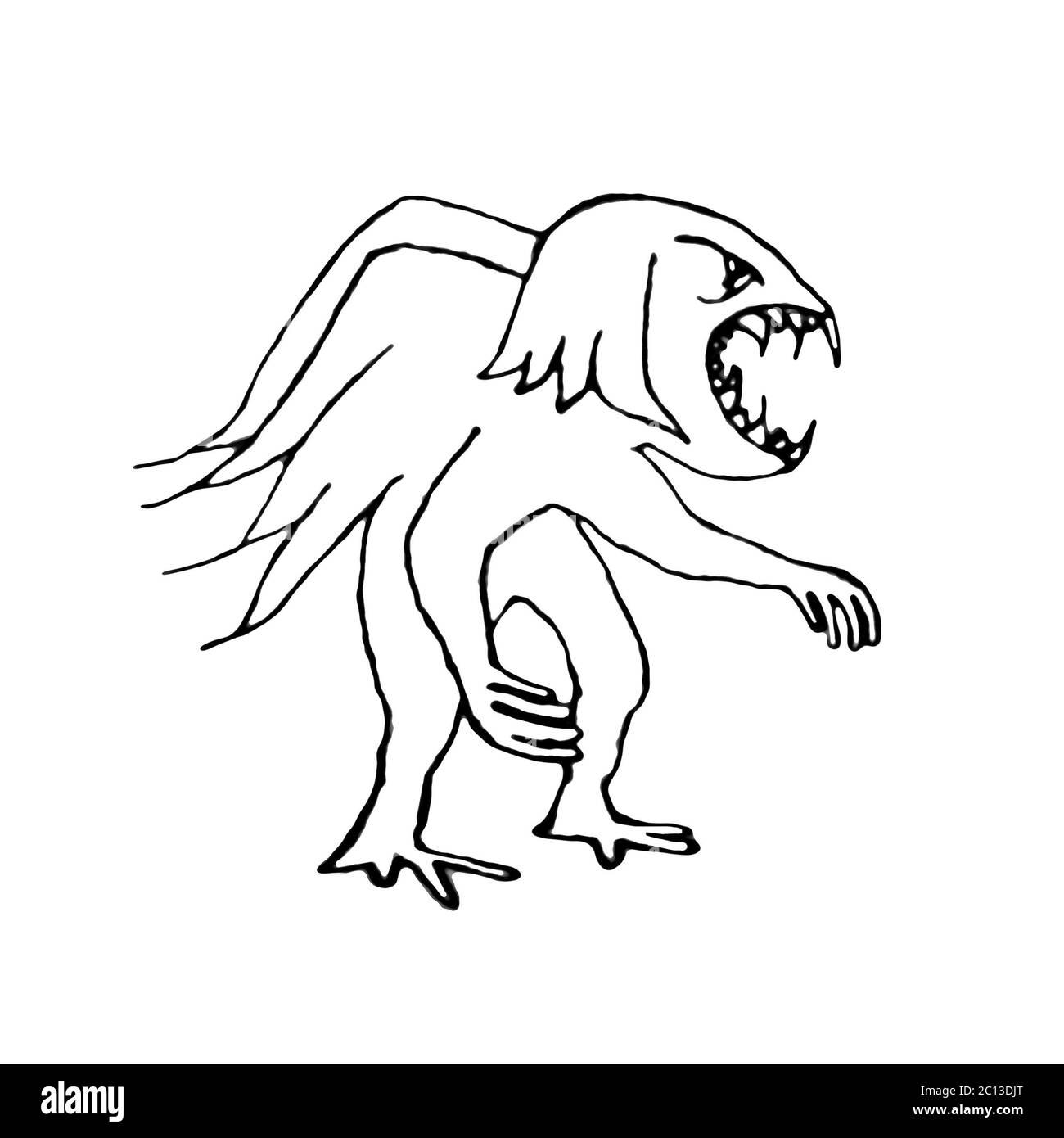 Monster Bird Drawing Isolated Stock Photo - Alamy