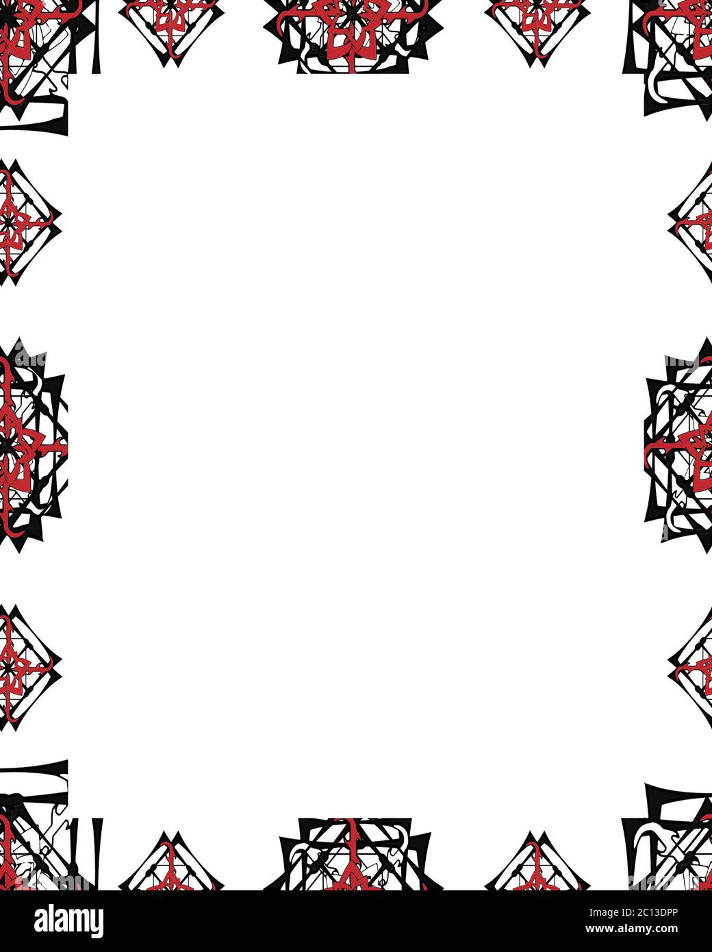 White Frame with Decorated Borders Stock Photo - Alamy