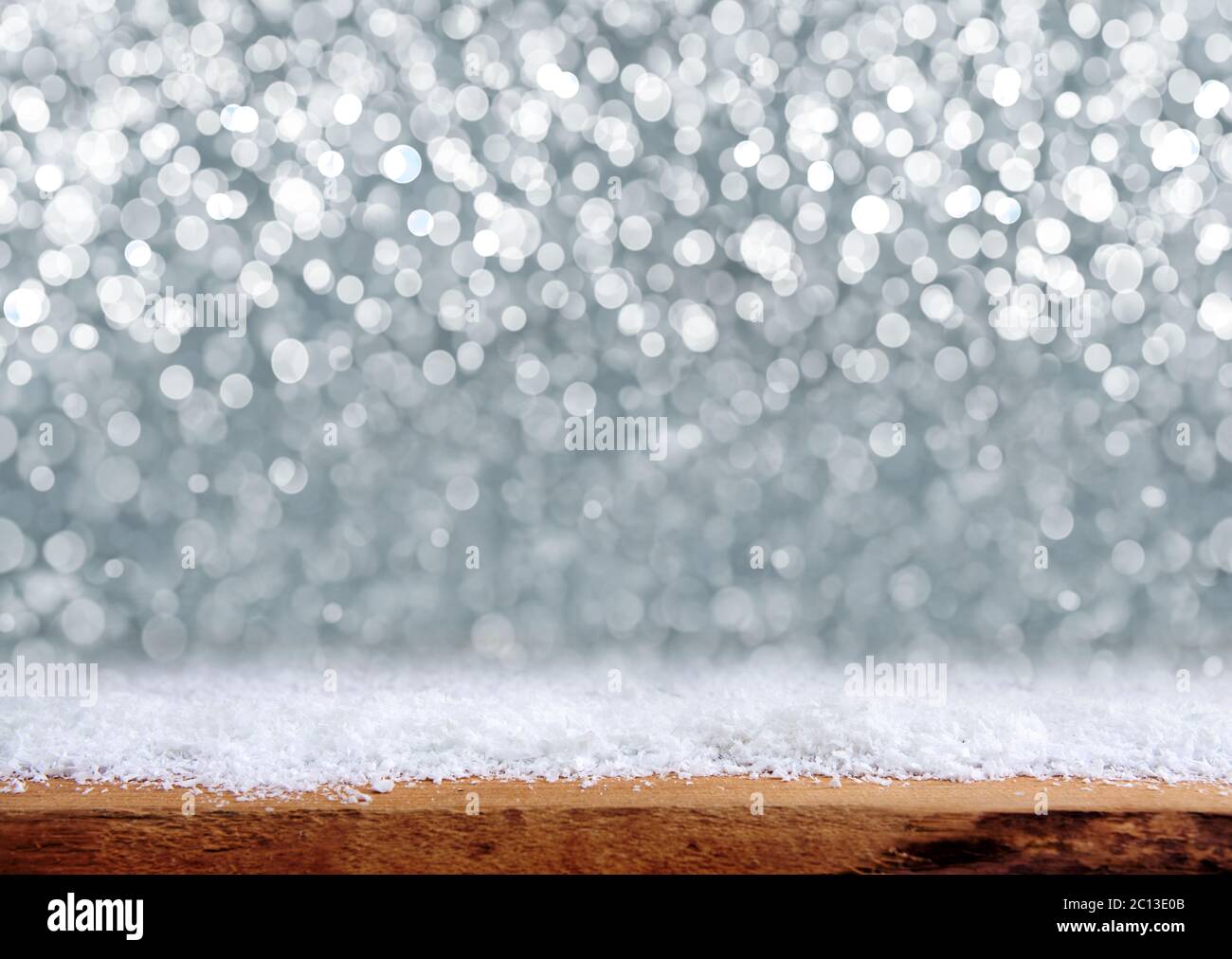 Christmas Bokeh background and snow Stock Photo - Alamy