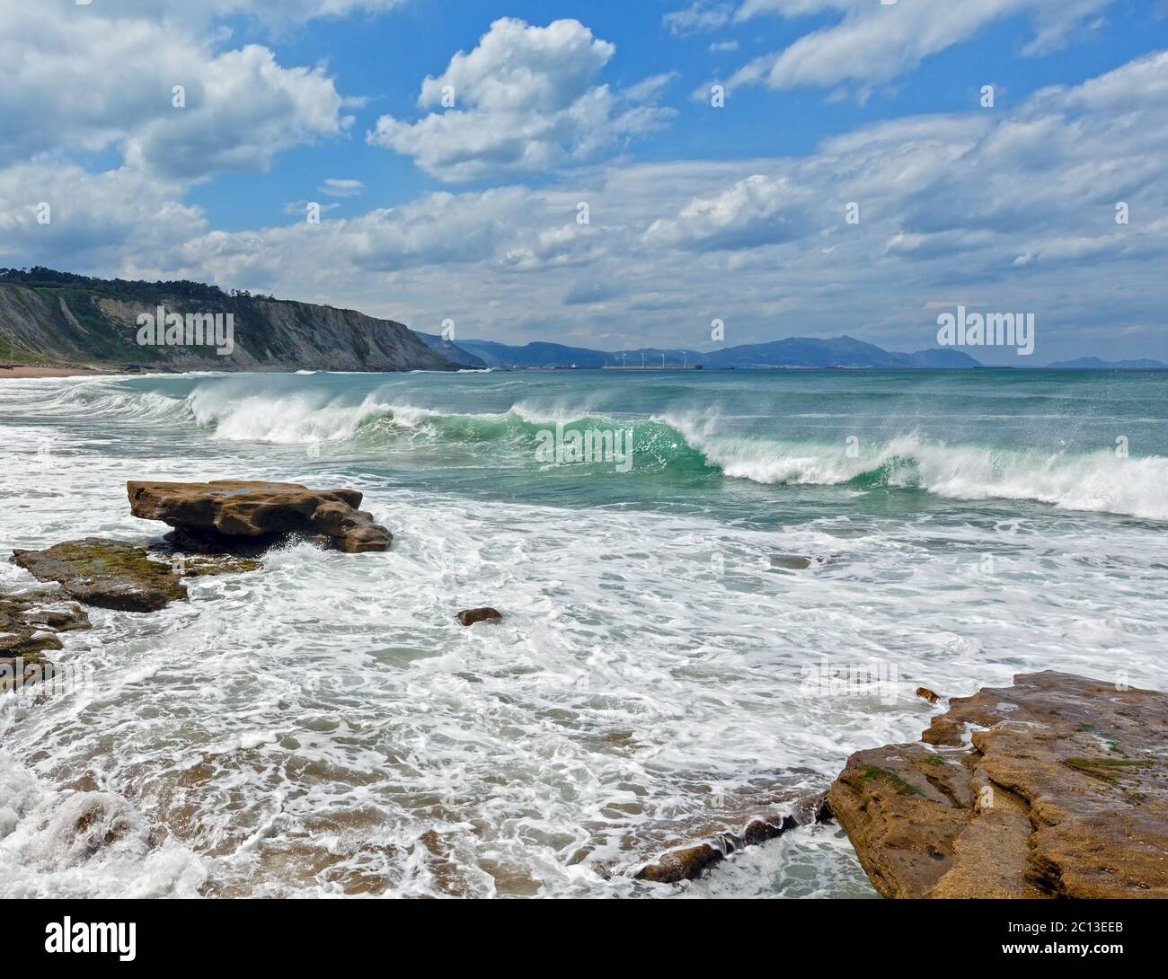 Azkorri beach view hi-res stock photography and images - Alamy